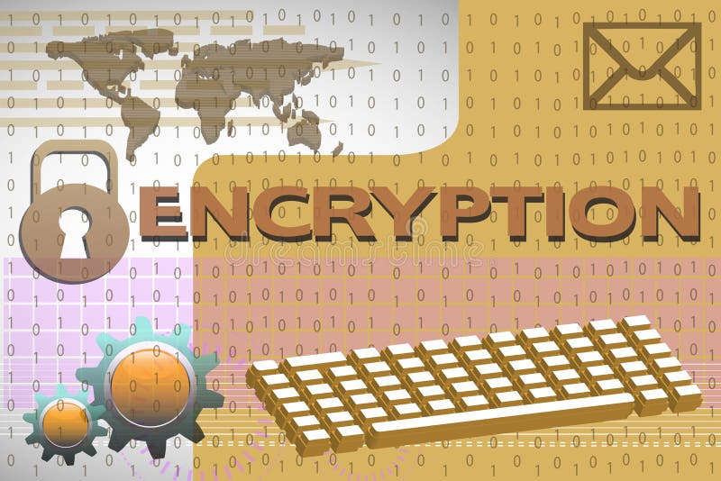 3d Concept of Data Encryption Process Stock Illustration - Illustration ...