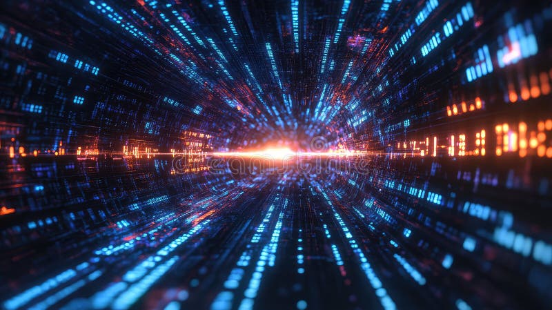 Encryption Beaming Binary Code Stock Illustration - Illustration of encoding, cybersecurity ...