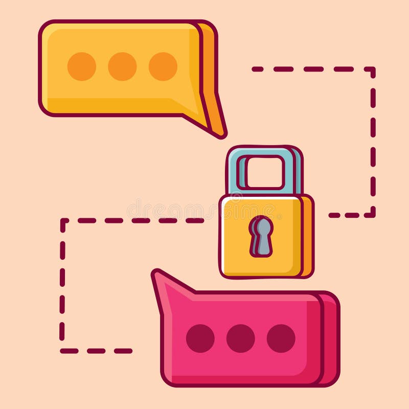 Encryption Chat Concept Symbol Vector Illustration in Flat Style Stock ...