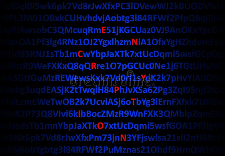 Encryption Concept - Red Decrypted Letters Stock Illustration ...