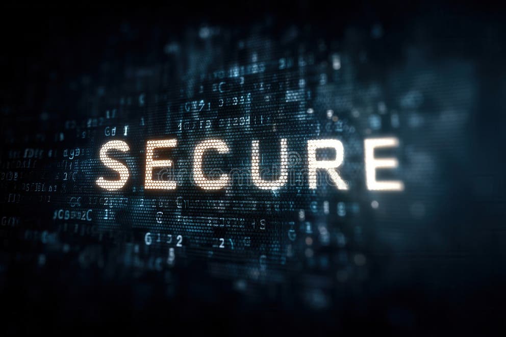 Encryption Concept Shows the Word Secure Highlighted among Rows of ...