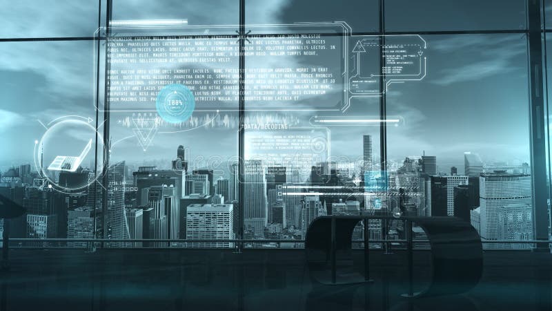 The Virtual Infographic Panel Displays the Data Decryption Process ...