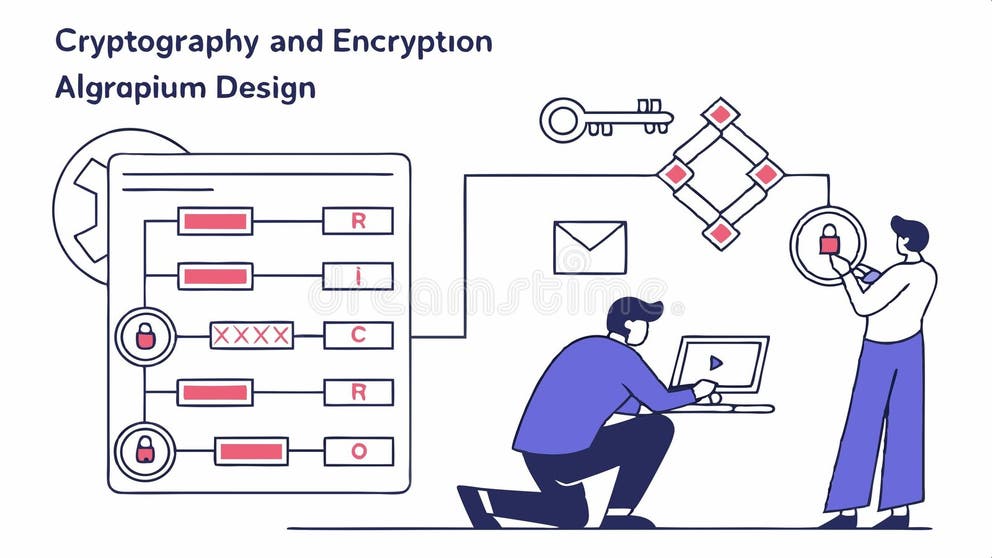Encryption and Decryption, Data Security Concept Vector Design ...