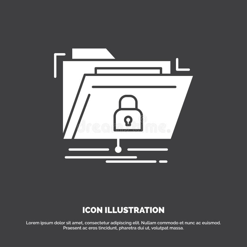 Encryption Files Folder Network Secure Icon Glyph Vector Symbol For Ui And Ux Website Or
