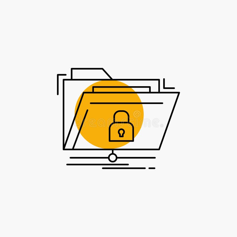 Encryption, Files, Folder, Network, Secure Line Icon Stock Vector - Illustration of ...
