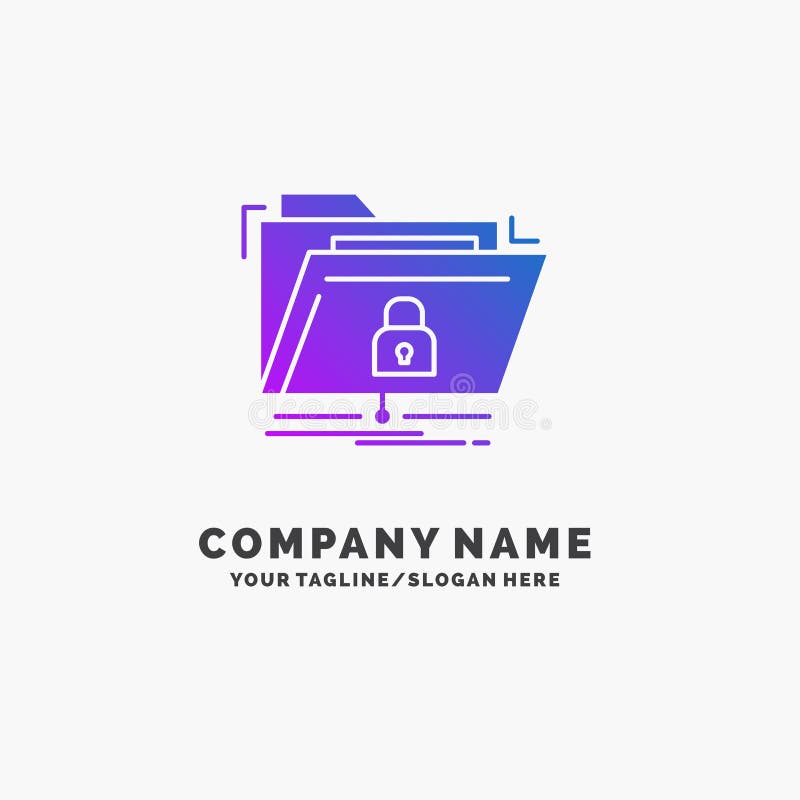 Encryption, Files, Folder, Network, Secure Purple Business Logo ...