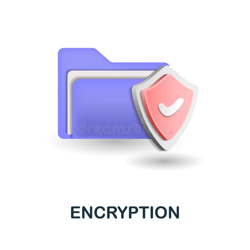 Encryption Icon. 3d Illustration from Fintech Collection Stock Vector ...
