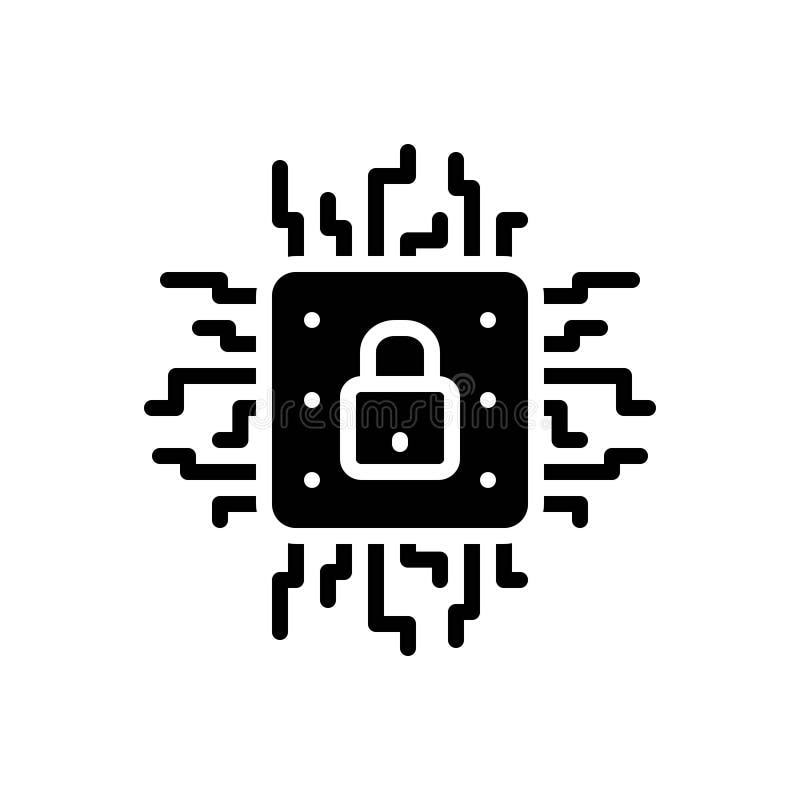 Black Solid Icon for Encryption, Digital and Cyber Stock Vector ...