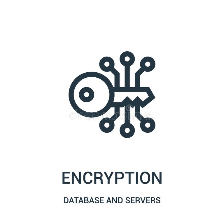 Encryption Icon Vector from Database and Servers Collection. Thin Line ...