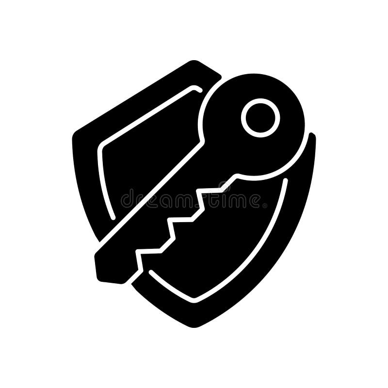 Encryption Key Black Glyph Icon Stock Vector - Illustration of generate ...