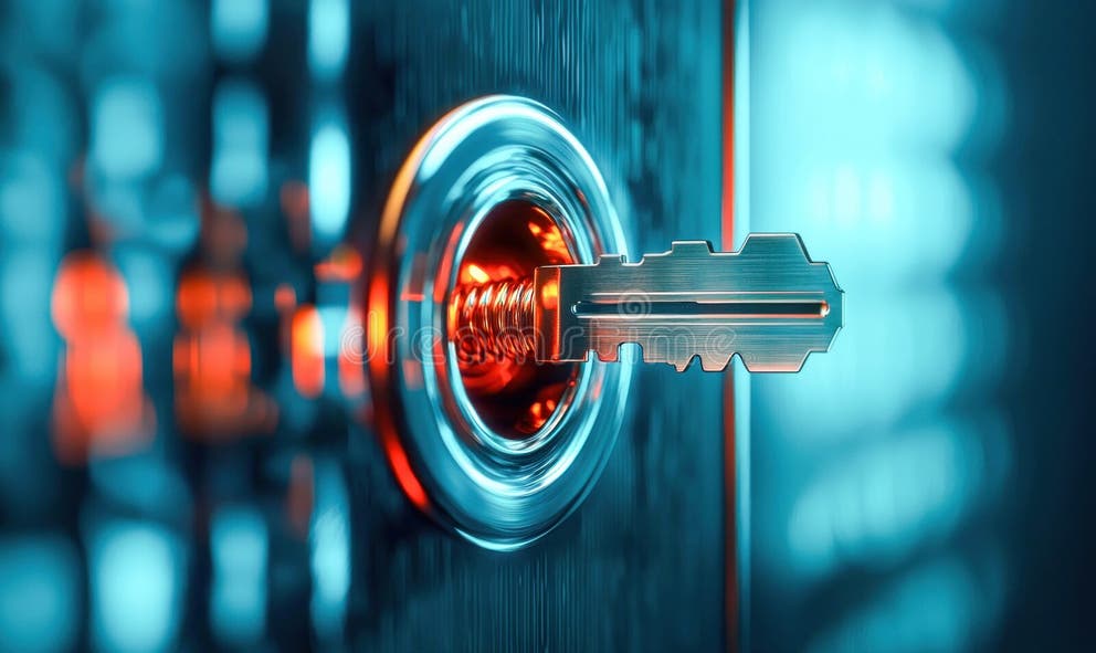 Encryption Key Entering Digital Lock Stock Illustration - Illustration ...