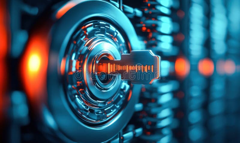 Encryption Key Entering Digital Lock Stock Illustration - Illustration ...