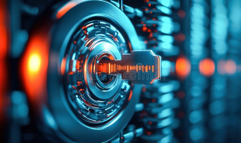 Encryption Key Entering Digital Lock Stock Illustration - Illustration ...