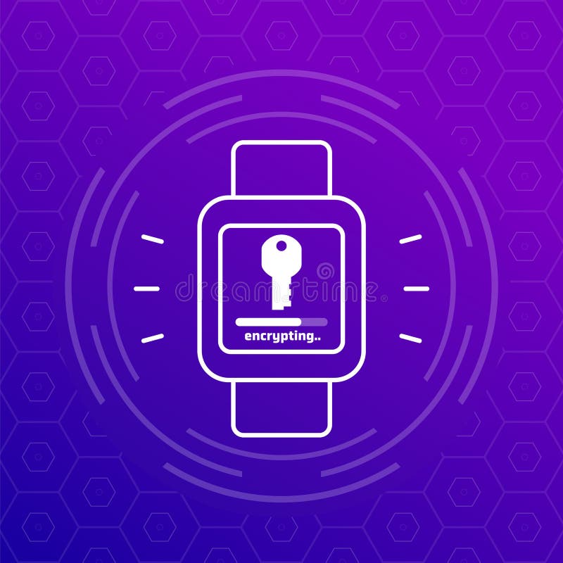 Encryption of Personal Data in Smart Watch Icon Stock Vector ...