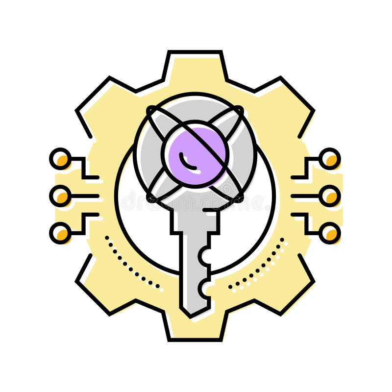 Encryption Quantum Technology Color Icon Vector Illustration Stock ...