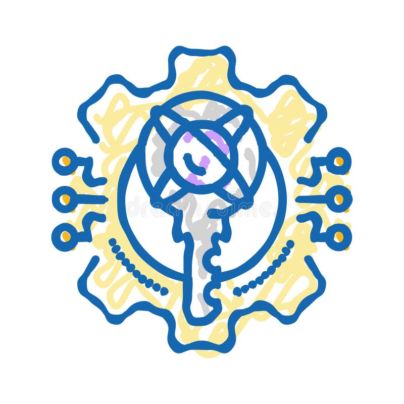 Encryption Quantum Technology Icon Doodle Illustration Stock ...