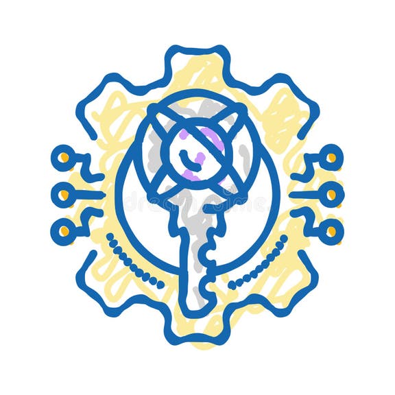 Encryption Quantum Technology Icon Doodle Illustration Stock Illustration - Illustration of ...