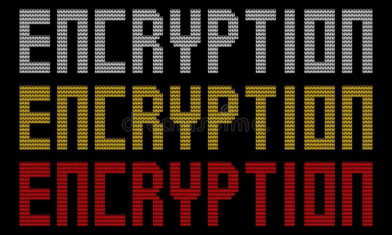 Encryption Text with Padlocks Stock Vector - Illustration of protect ...