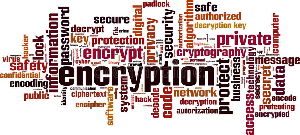 Encryption word cloud stock vector. Illustration of autorization ...