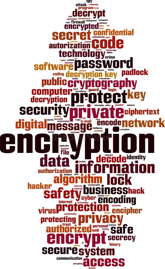 Cryptography word cloud stock vector. Illustration of decryption ...