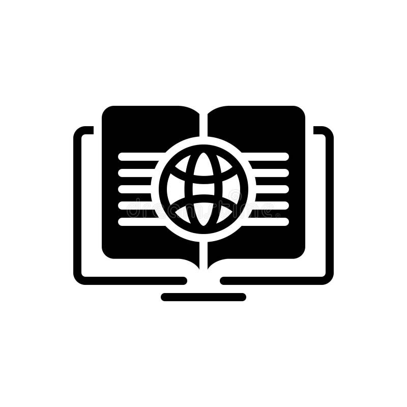Black Solid Icon for Encyclopedia, Reference Book and Education Stock ...