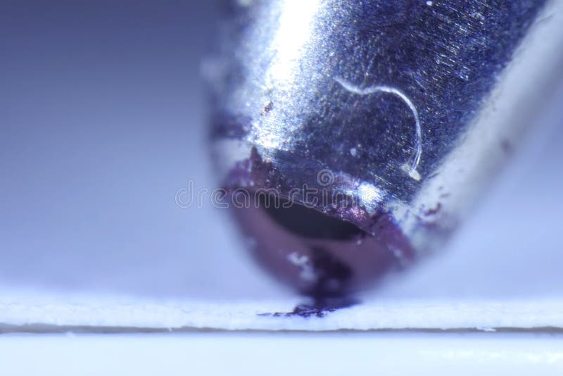 The End of a Ballpoint Pen Writing on Paper. Ballpoint Pen Stock Photo ...