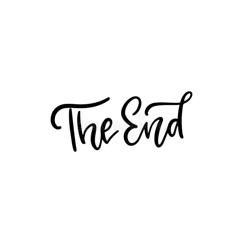 The END - Black Lettering Text on White Background. Handmade ...