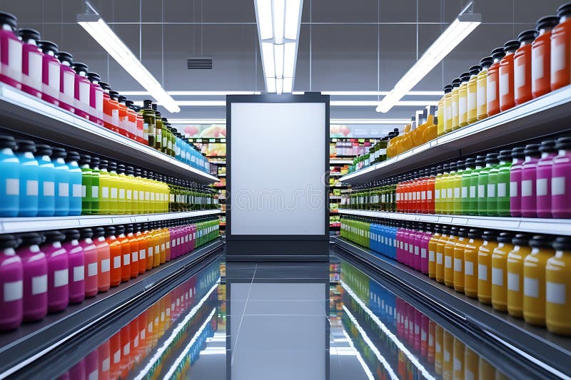 End Cap Display Mockup Blur: a Blurred Background of an End Cap Display ...