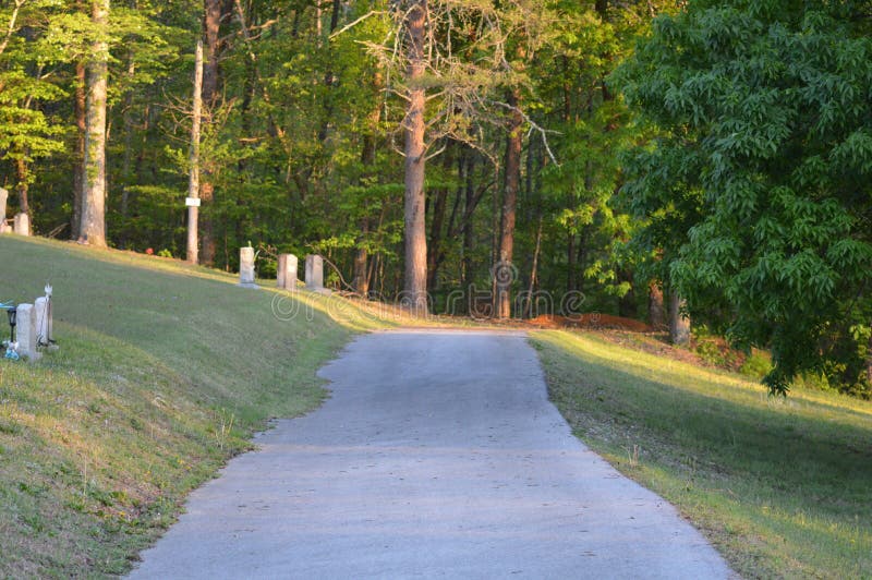 End of the Cemetery Road stock image. Image of graveyard - 70530159