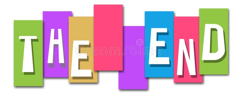 The End Colorful Stripes Grunge Stock Illustration - Illustration of ...