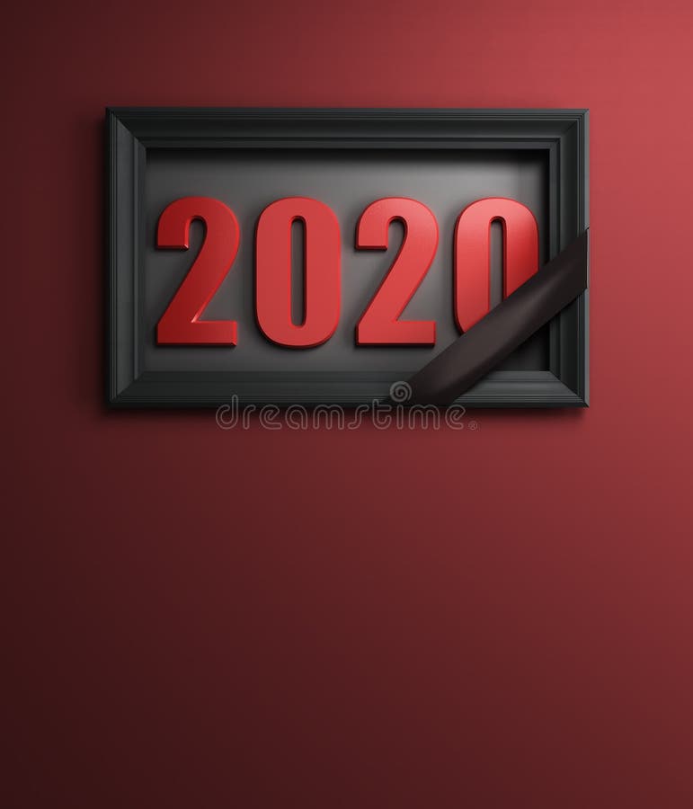 2020 End Concept Mourning and Sorrow 3d Render on Darck Background ...