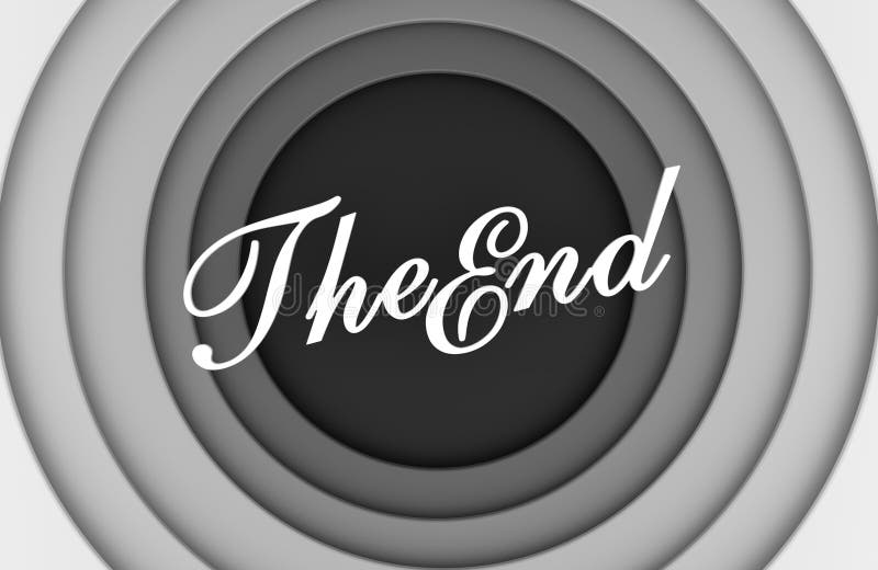 The End, Concept. Retro Black and White Style Movie Ending Screen. 3D ...