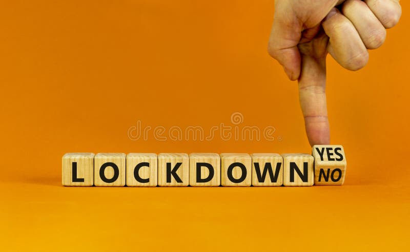 End of the Covid-19 Lockdown Symbol. Doctor Turns a Cube and Changes ...