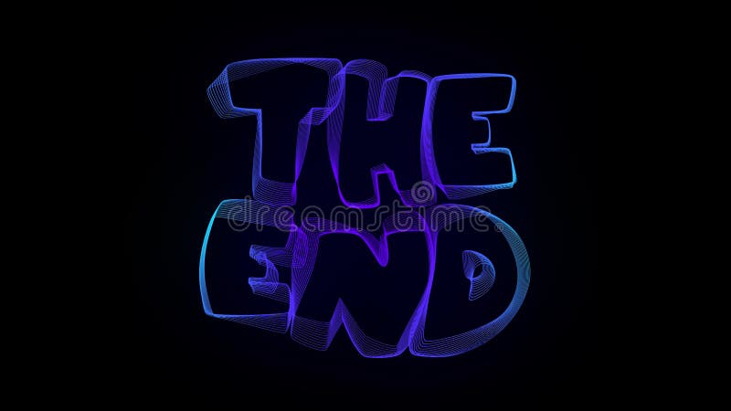 The End Creative Typography Text Animation with Wavy Color Lines. 4k ...