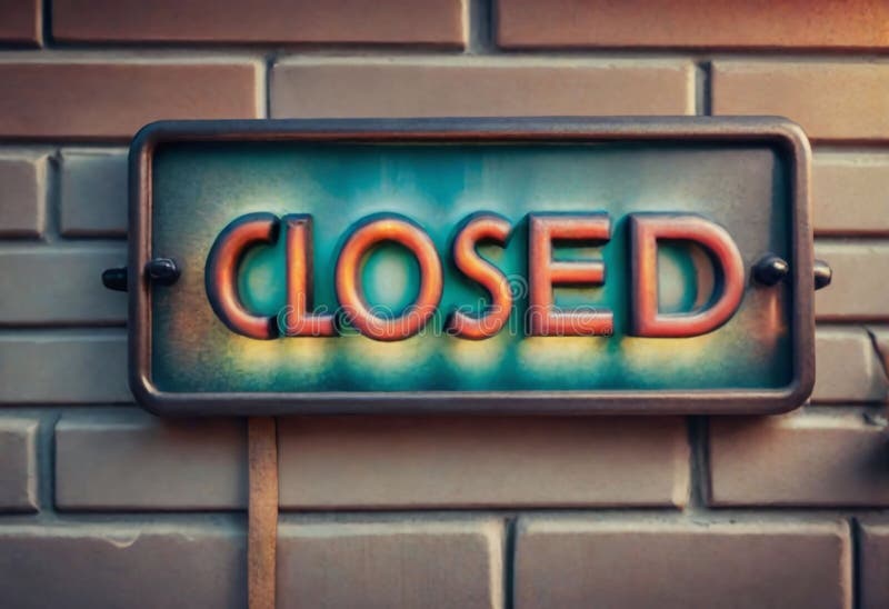 Inscription of the Word "CLOSED" As Graphic Resources or Information ...