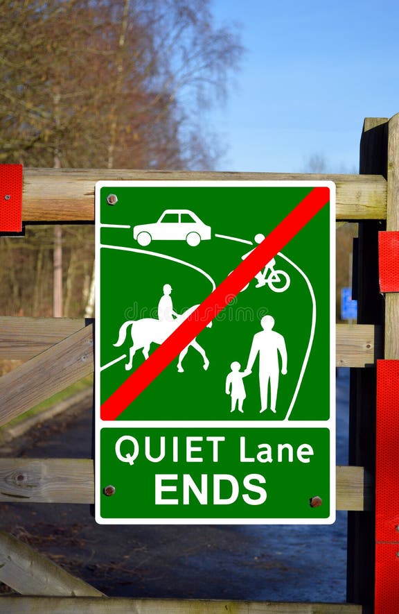 End of Designated Quiet Lane Stock Image - Image of primary, rural ...