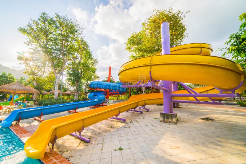 Water slides end stock image. Image of blue, aqua, yellow - 20769519