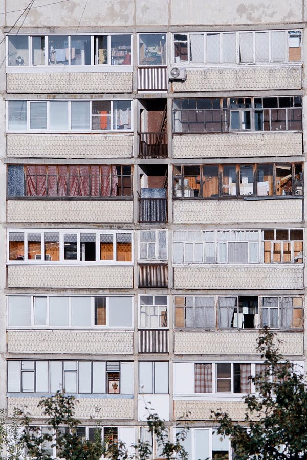 End Face of a Russian Multi-storey Building Stock Photo - Image of ...