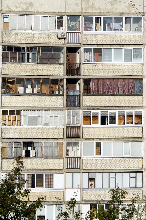 End Face of a Russian Multi-storey Building Stock Image - Image of ...