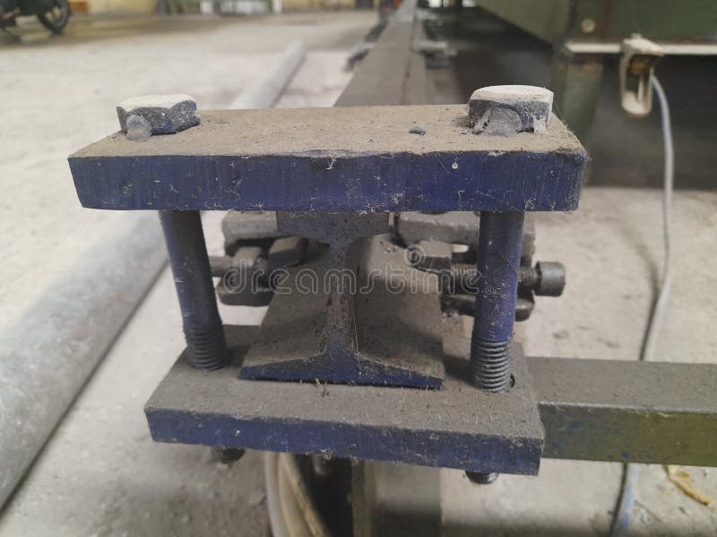 End Fixing Device of a Sheet Metal Cutting Rail Stock Photo - Image of ...