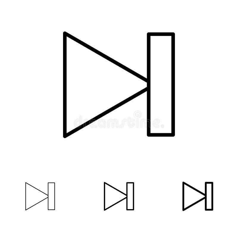End, Forward, Last, Next Line Icon with 5 Steps Presentation ...