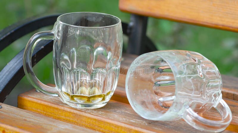 Empty Glasses of Beer after Party Mess Concept Stock Photo - Image of ...