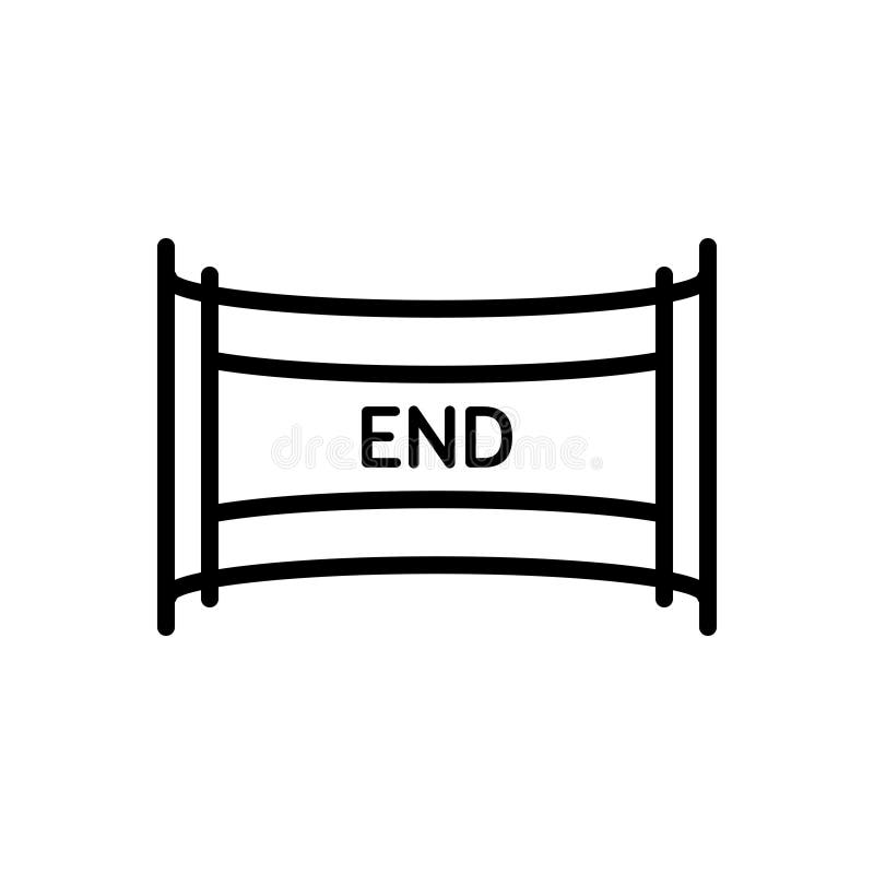 Black Line Icon for End, Ending and Finish Stock Illustration ...