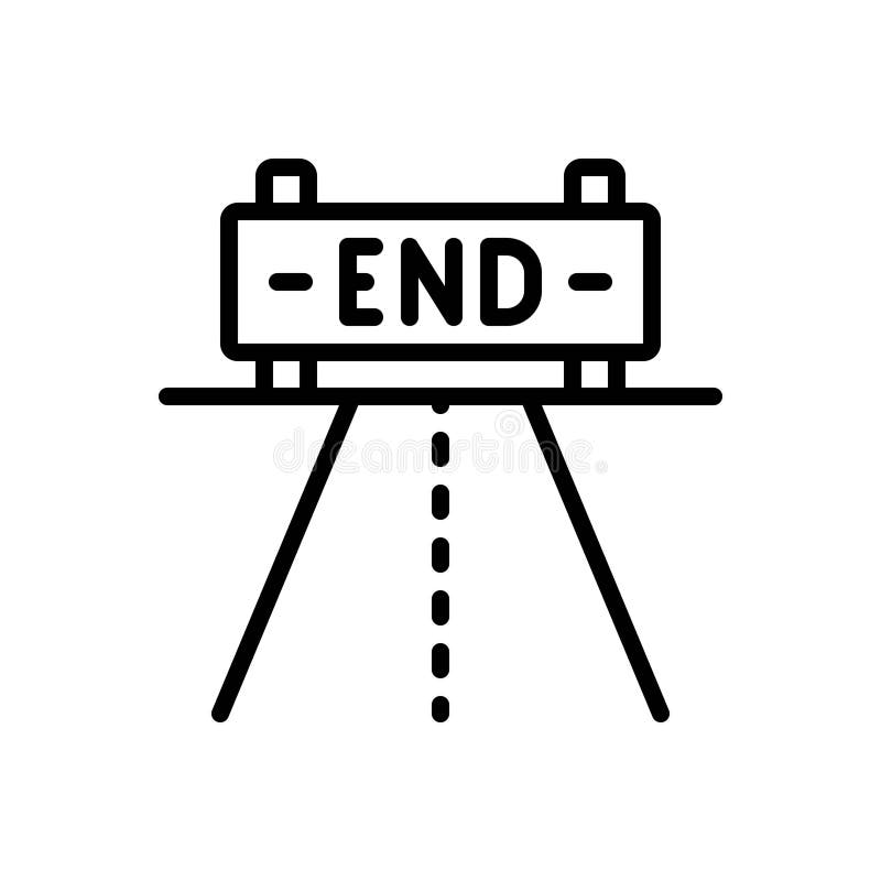 Black Line Icon for End, Ending and Race Stock Vector - Illustration of ...