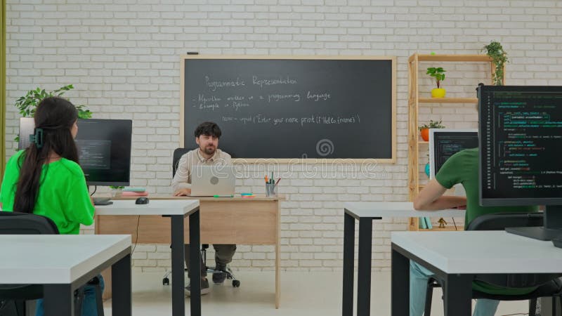 End of a Lesson on Computer Science or Coding Stock Footage - Video of classroom, programming ...
