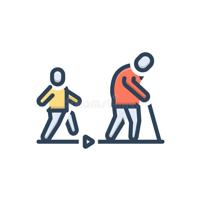 Color Illustration Icon for End of Life, Lifespan and Cycle Stock ...