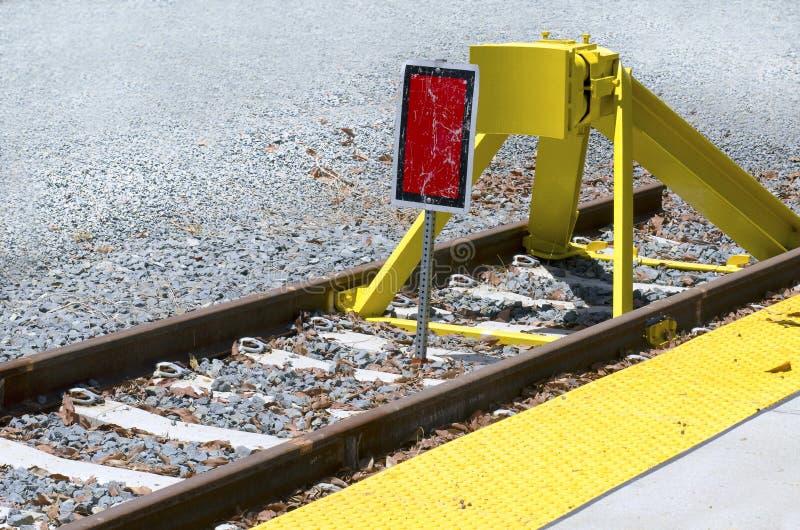 End of the Line stock photo. Image of yellow, warning - 29056260