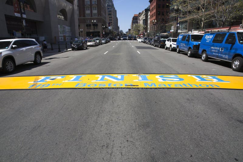 End Line of Boston Marathon Editorial Stock Image - Image of exercise ...