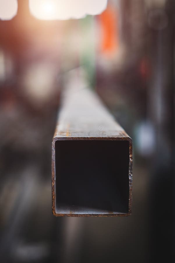 The End Part of a Metal Beam of Square Shape Stock Photo - Image of ...