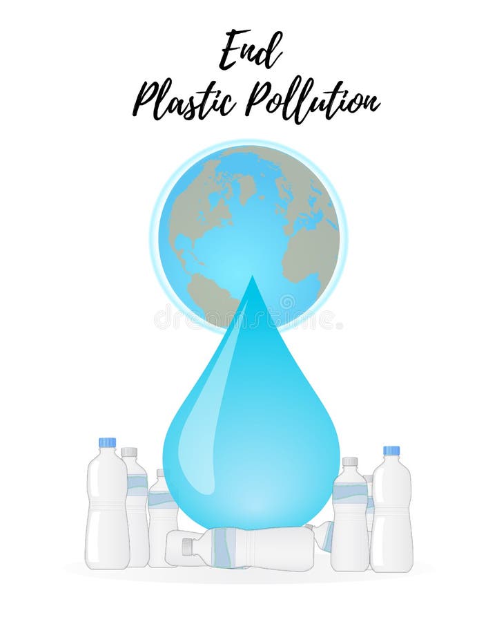 End Plastic Pollution. Vector Illustration. Stock Vector - Illustration ...